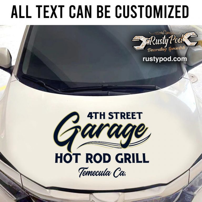 Personalized hot rod garage lettering hot rod art sticker 11448 ...