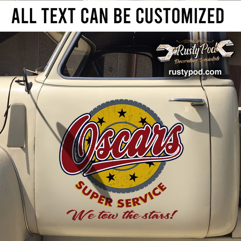 Personalized vintage garage lettering sticker 11453 - Rustypod Store