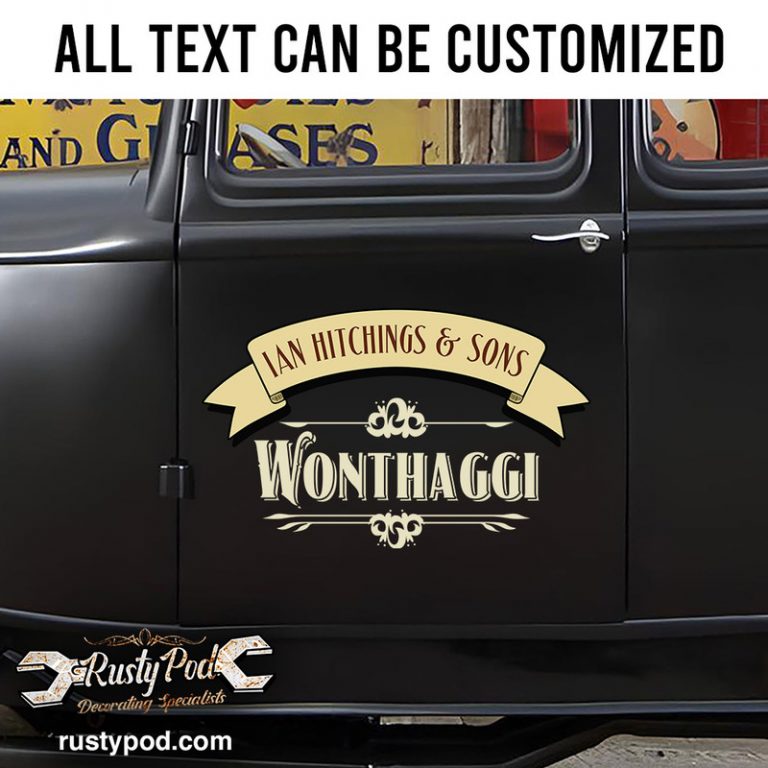 Personalized vintage hot rod lettering sticker 11469 - Rustypod Store