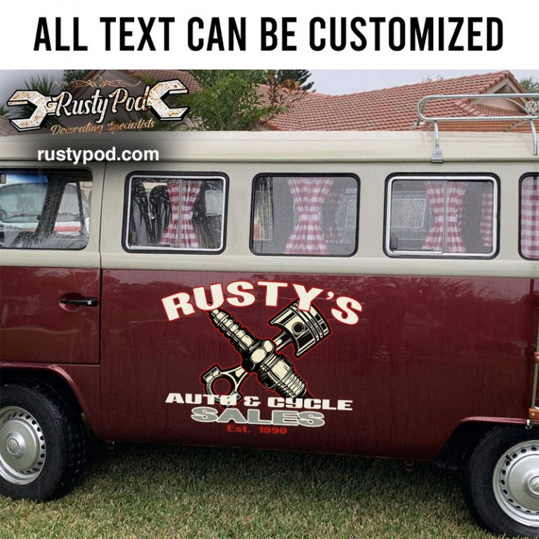 Personalized piston and spark plug lettering hand paint sticker 11534 ...