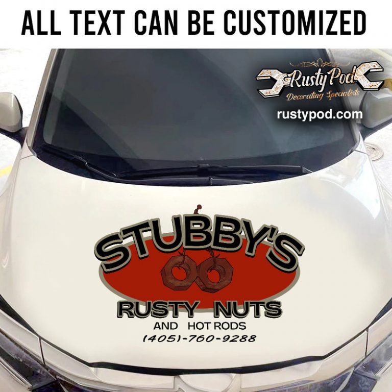 Personalized rusty nuts hot rod sticker 11558 - Rustypod Store