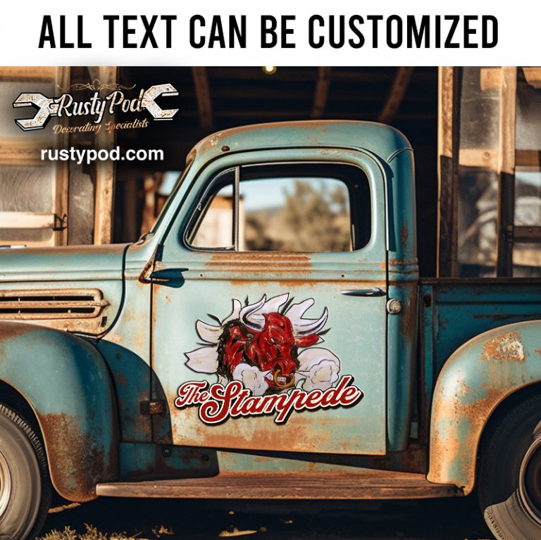 Personalized angry bull sticker 11593 - Rustypod Store