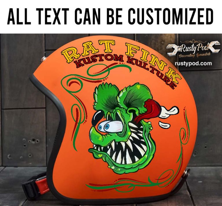 personalized rat fink kustom kulture motorcycle helmet sticker 11799 ...