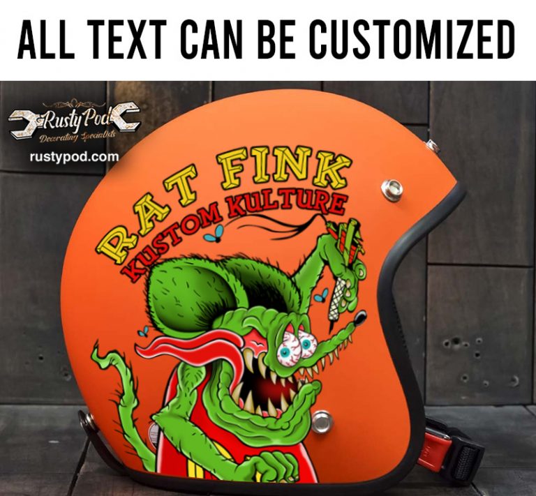 personalized rat fink motorcycle helmet sticker 11802 - Rustypod Store