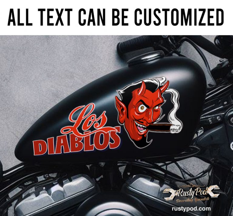 personalized red devil and pinstriping motorcycle gas tank decal 11807 ...