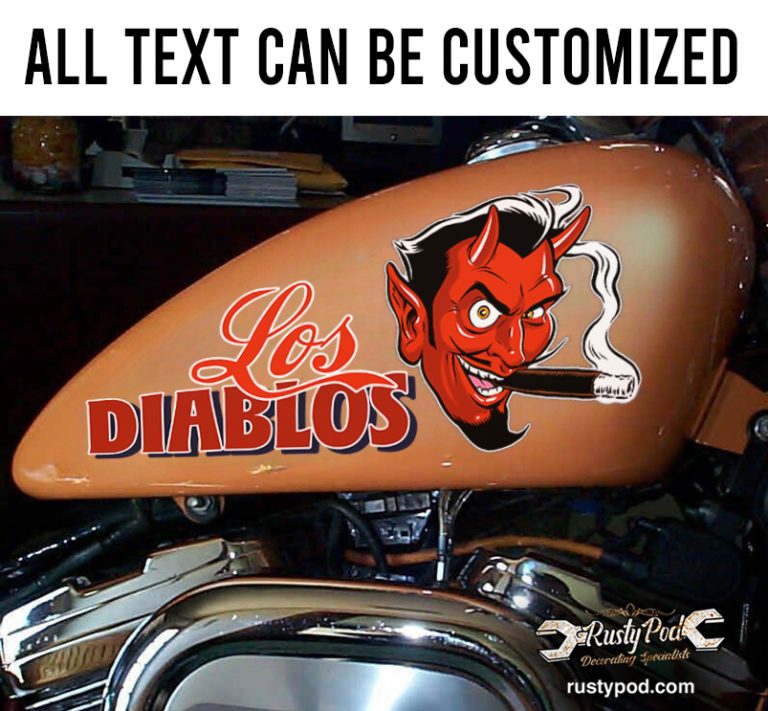 personalized red devil and pinstriping motorcycle gas tank decal 11807 ...