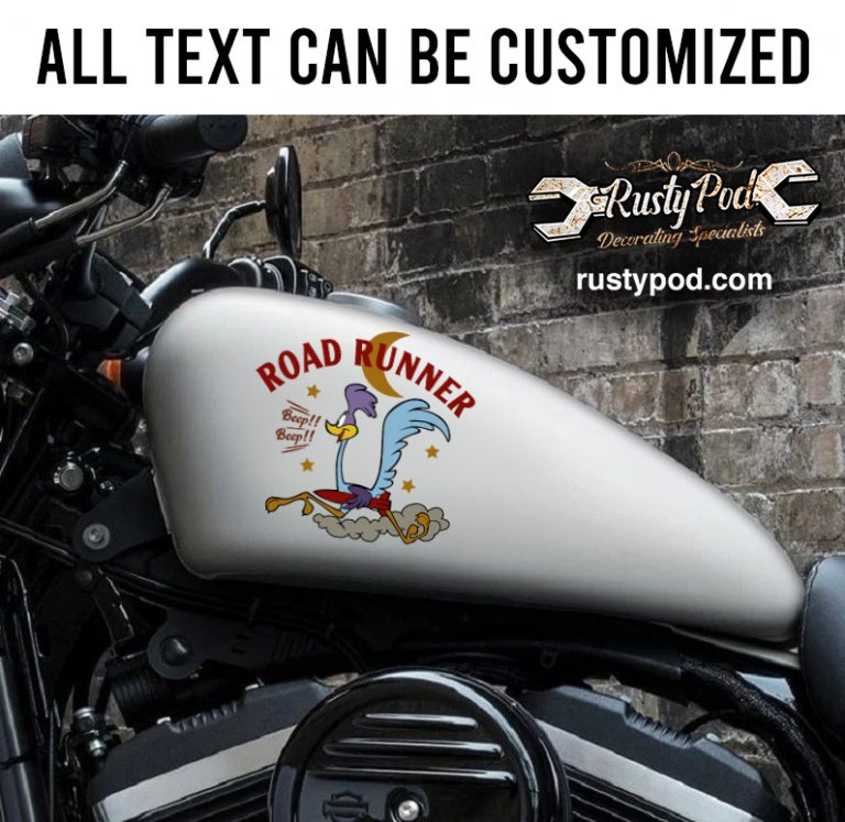 personalized road runner beep beep motorcycle helmet sticker 11811 ...