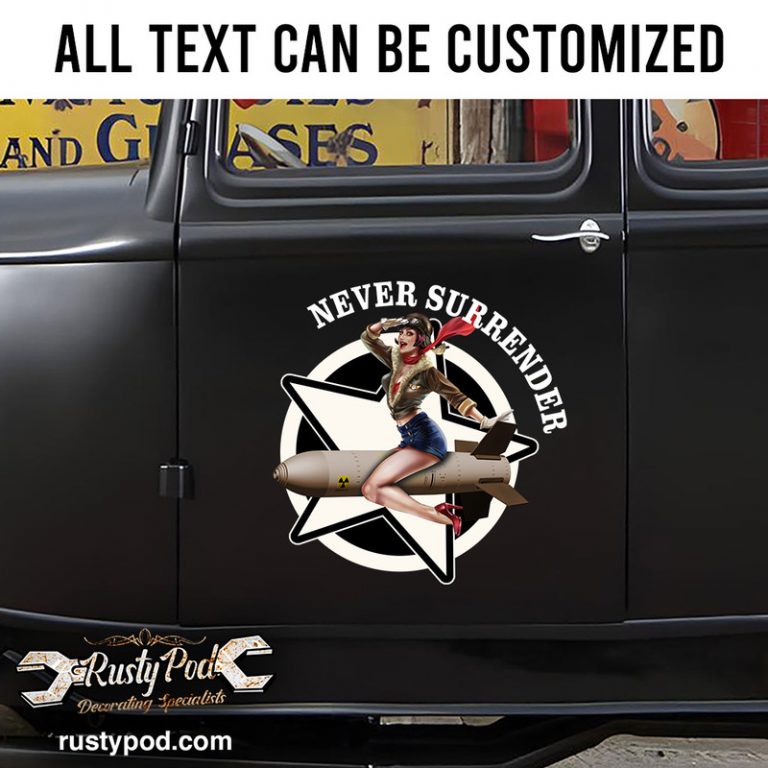 personalized pinup girl with bomb motorcycle helmet sticker 11817 ...