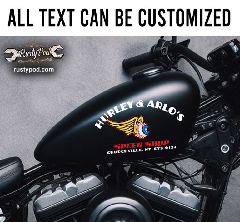 personalized flying eyeball lettering motorcycle gas tank decal 11818 ...
