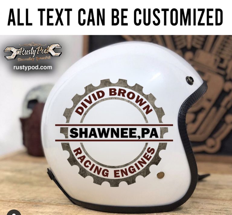personalized gear head lettering sticker 11852 - Rustypod Store