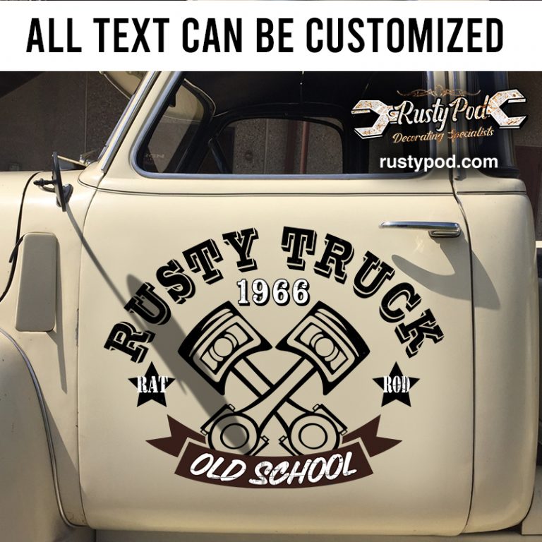 personalized crossing piston lettering sticker 11863 - Rustypod Store