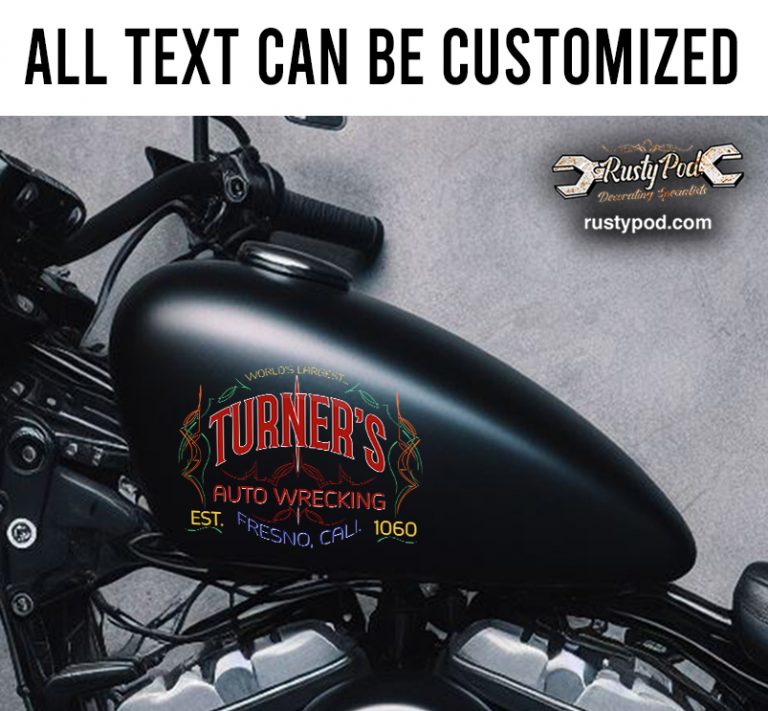 personalized pinstriping auto wrecking sticker 11892 - Rustypod Store