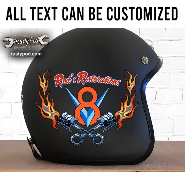 personalized v8 and crossing piston sticker 11897 - Rustypod Store