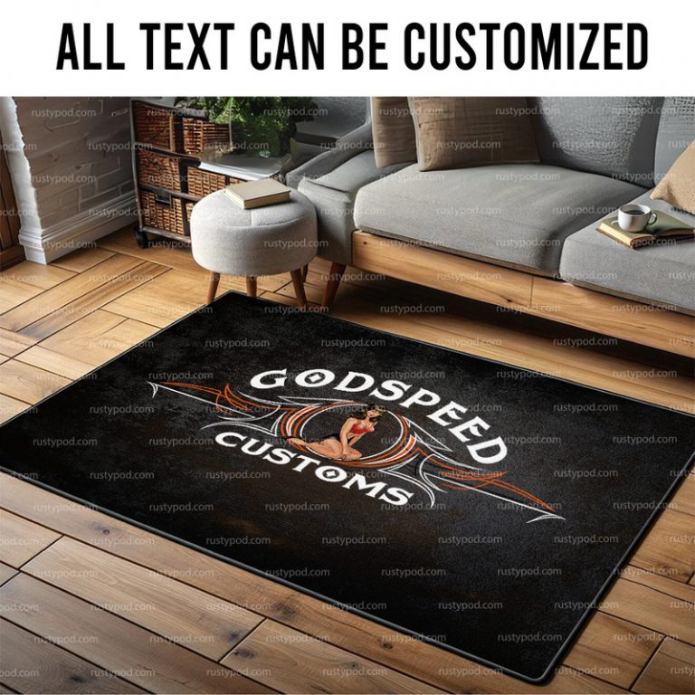 Personalized pinstriping hand paint rug 10351 - Rustypod Store