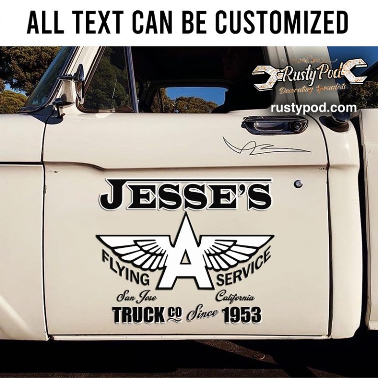 personalized car lettering flying gasoline sticker 11941 - Rustypod Store