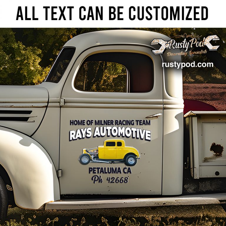personalized rat rod lettering american graffiti sticker 11951 ...