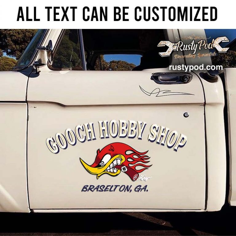 personalized mr horsepower hot rod lettering sticker 12043 - Rustypod Store