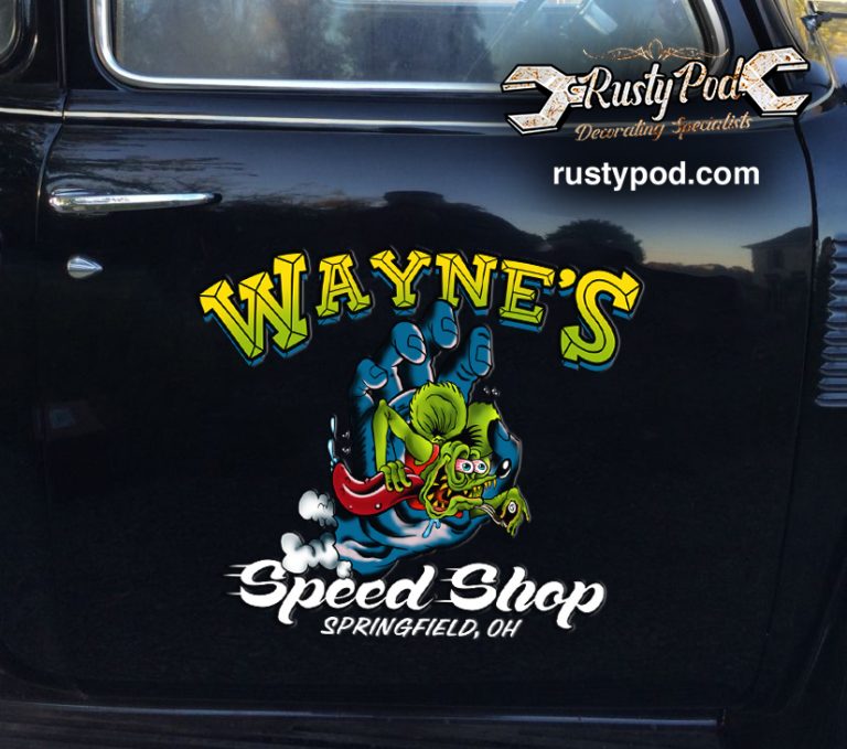 2 pcs personalized hot rod garage | door art | rat rod garage | kustom ...