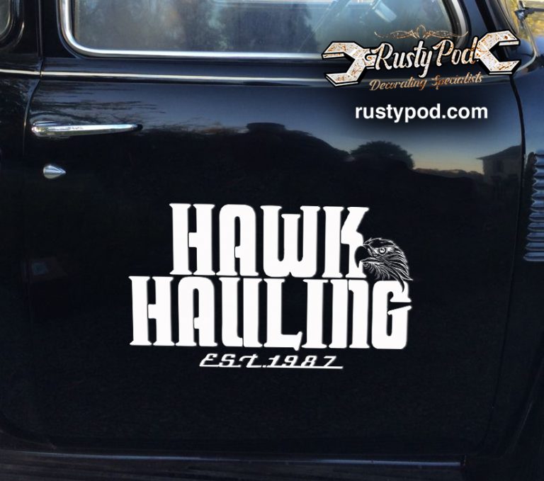2 pcs hawk hauling co | trucker | over the top vinyl sticker 09918 ...