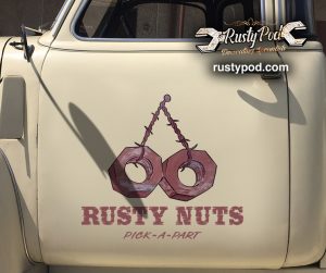 2 pcs hot rod garage| rusty nuts | vintage garage vinyl sticker 09932 ...