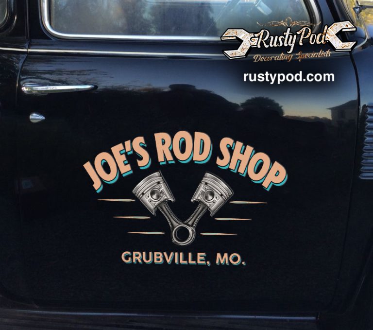 2 pcs personalized hot rod garage | piston | car lettering | rod shop ...