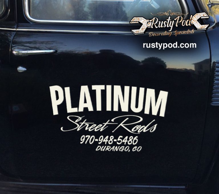 Personalized vehicle door lettering vinyl sticker 10352 - Rustypod Store