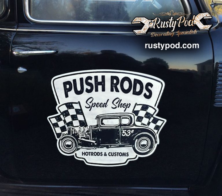 personalized drag racing garage lettering vinyl sticker 10396 ...