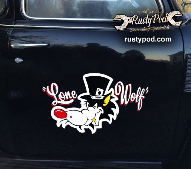 lone woft hot rod vinyl sticker 10401 - Rustypod Store