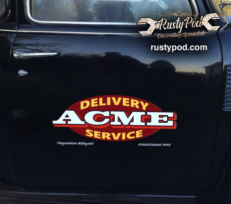 personalized acme delivery service vinyl sticker 10463 - Rustypod Store