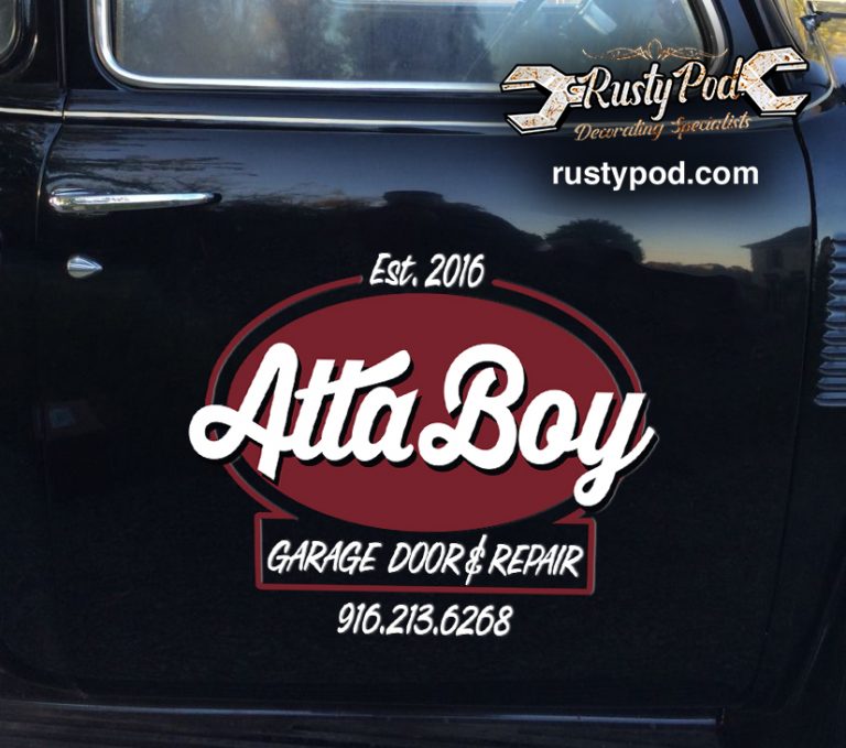 personalized hot rod garage hand paint vinyl sticker 10482 - Rustypod Store