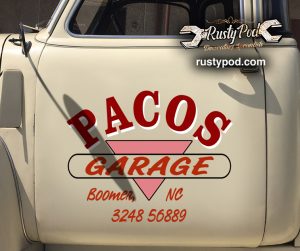 personalized garage lettering vinyl sticker 10610 - Rustypod Store
