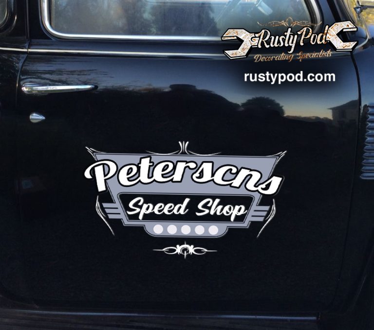 personalized pinstriping speed shop lettering vinyl sticker 10704 ...
