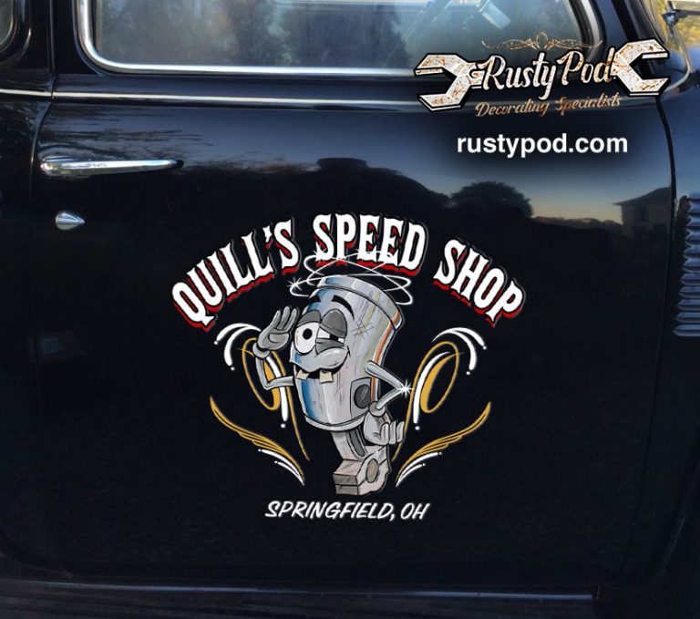 personalized pinstriping piston lettering vinyl sticker 10724 ...