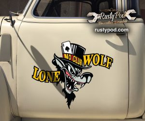 personalized lone wolf lettering vinyl sticker 10741 - Rustypod Store