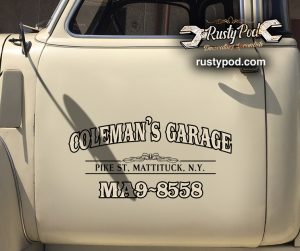 personalized pinstriping garage sticker 11012 - Rustypod Store