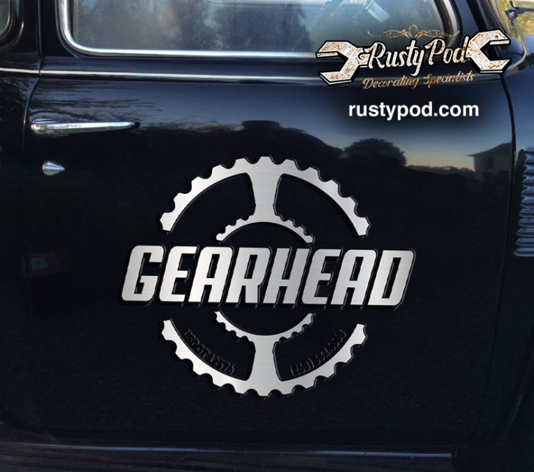personalized gearhead garage sticker 11102 - Rustypod Store