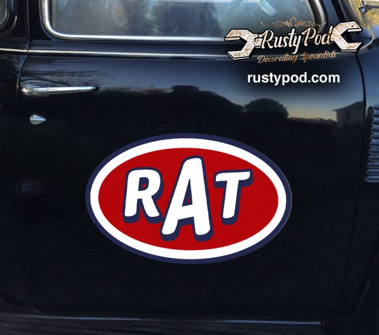Personalized RAT ROD Hot Rod sticker 11387 - Rustypod Store