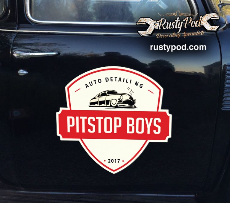 Personalized pitstop auto detailing sticker 11417 - Rustypod Store