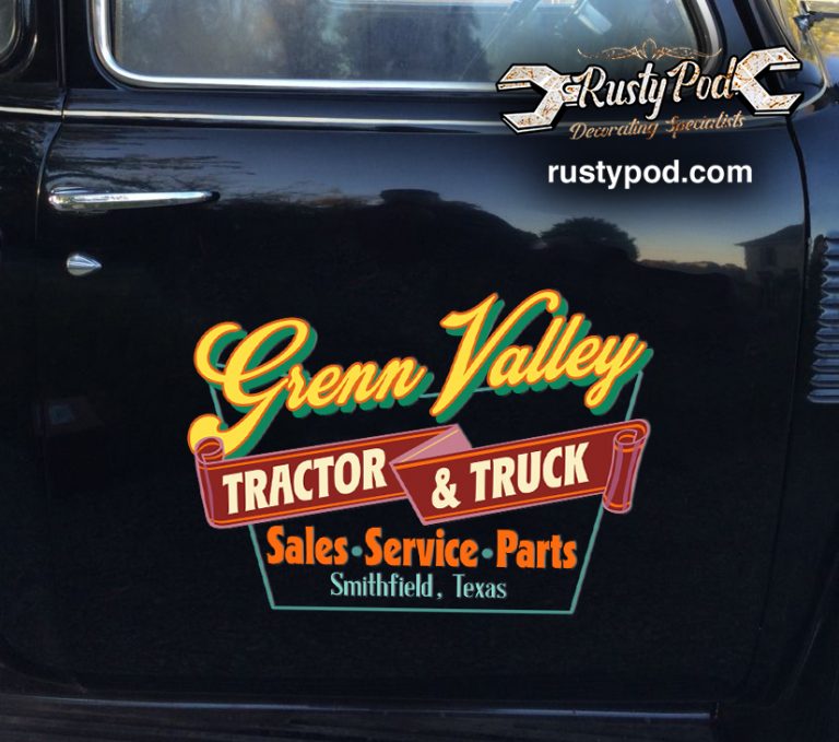 Personalized tracktor and truck lettering sticker 11433 - Rustypod Store
