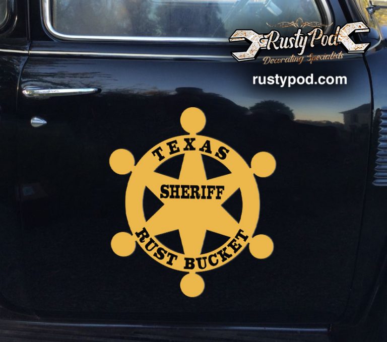 personalized sheriff lettering sticker 11759 - Rustypod Store