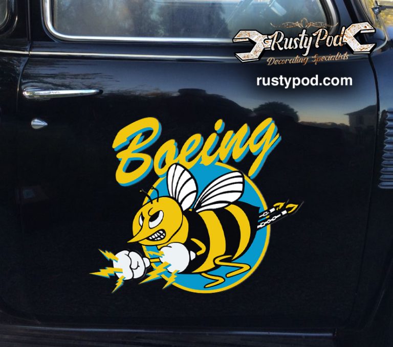 personalized boing bee ww2 nose art sticker 11833 - Rustypod Store