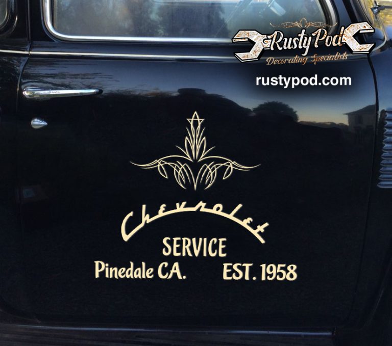 personalized chevrolet service pinstriping sticker 12048 - Rustypod Store
