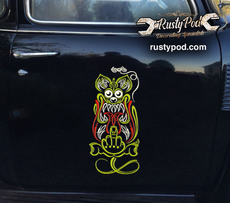rat fink 3 colors pinstriping sticker 12058 - Rustypod Store