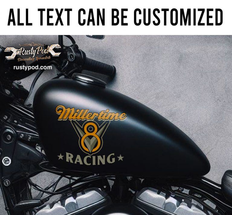 personalized hot rod racing lettering sticker 12110 - Rustypod Store