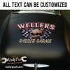 personalized gasser lettering hand paint checker flag skull sticker ...
