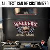 personalized gasser lettering hand paint checker flag skull sticker ...