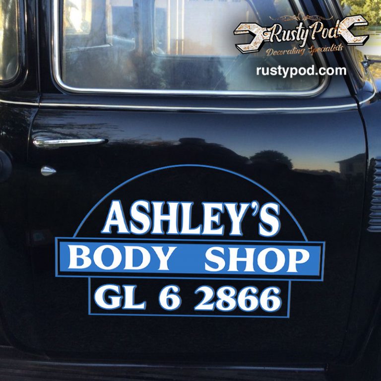 personalized hot rod sign writing hand paint body shop sticker 12115 ...