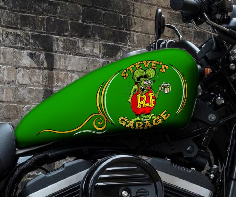 personalized motorcycle garage | biker | rat fink motorcycle fuel tank ...
