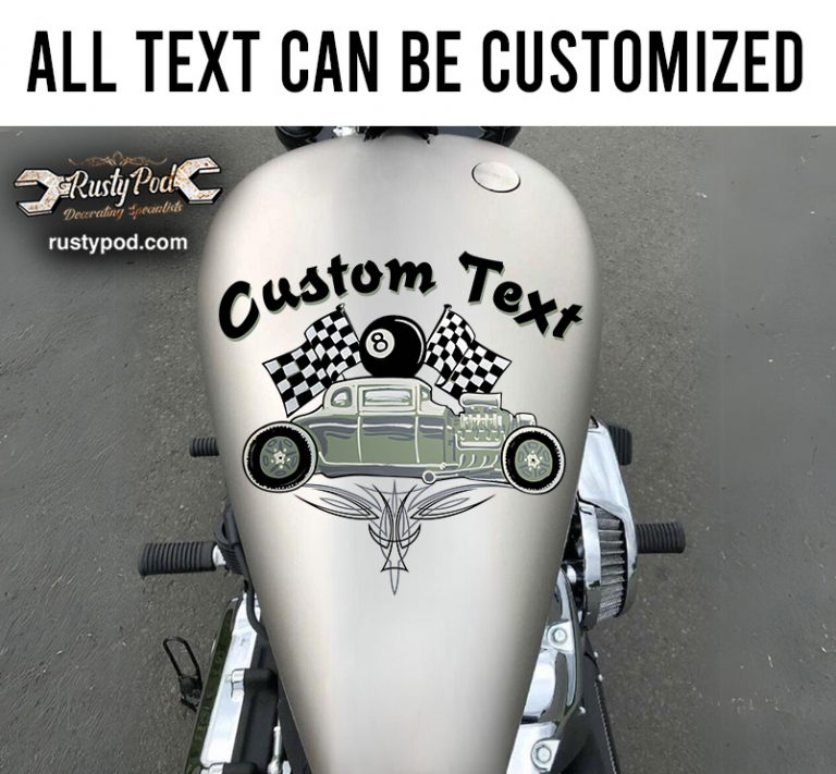 personalized rat rod pinstriping eight ball sticker 12016 - Rustypod Store