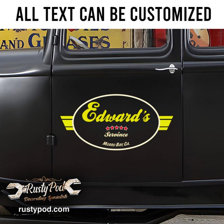 personalized garage lettering old school door decal shop truck door ...